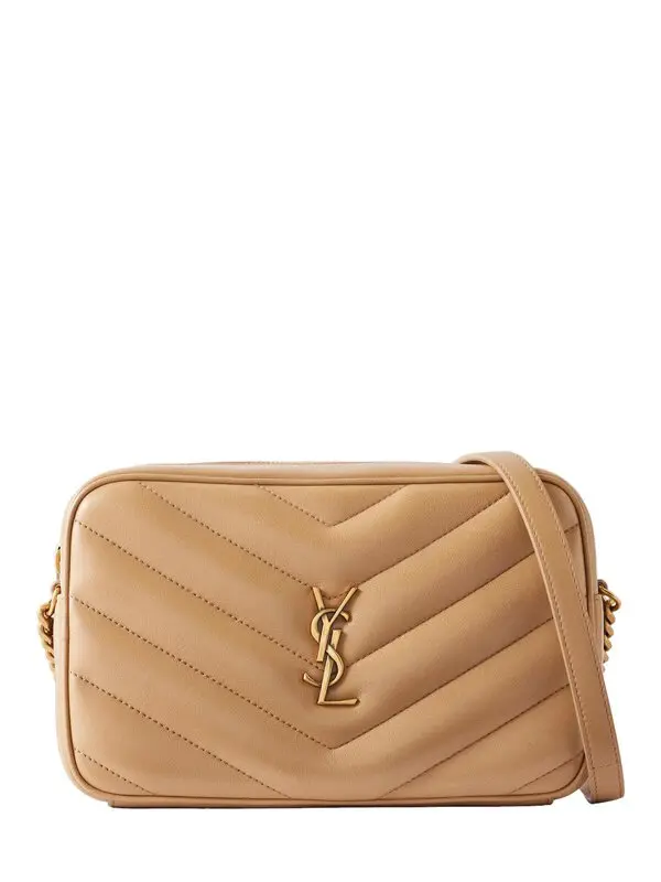 Saint Laurent Loulou Quilted Textured-leather Shoulder Bag - Brown