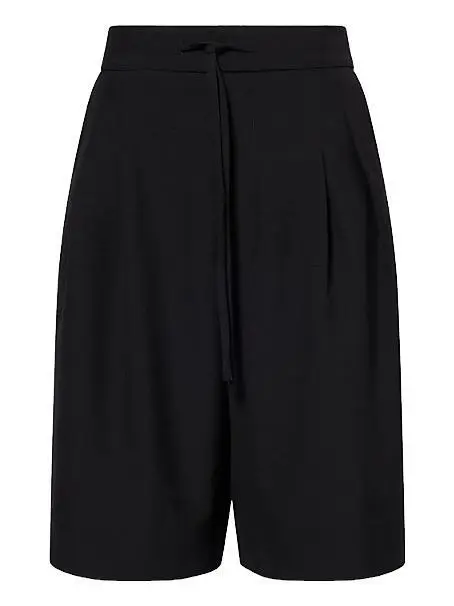 Fear Of God Pleated Wide-leg Wool Shorts - Black
