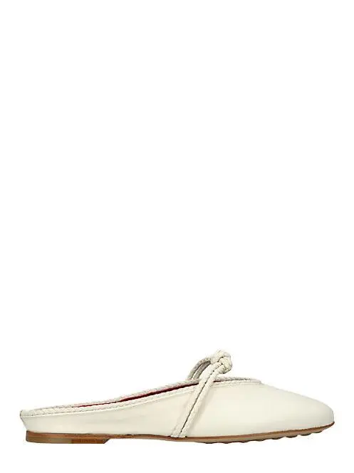 Bottega Veneta Leather Ballerina Mules - Cream