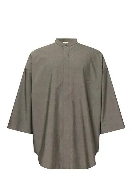 Fear Of God Mandarin Cotton And Wool Shirt - Willow