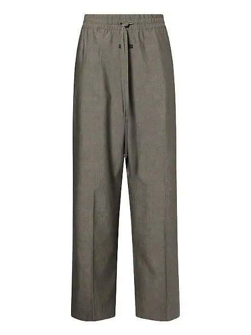 Fear Of God Wide-leg Wool Trousers - Willow