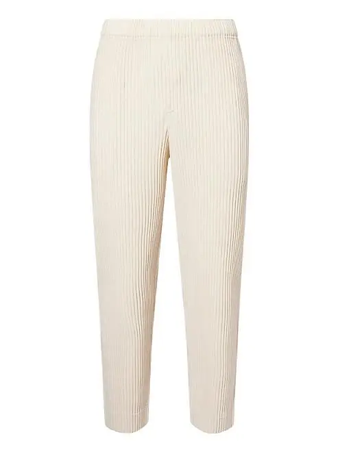 Issey Miyake Basics Straight-leg Pleated Trousers - Dumo Beige