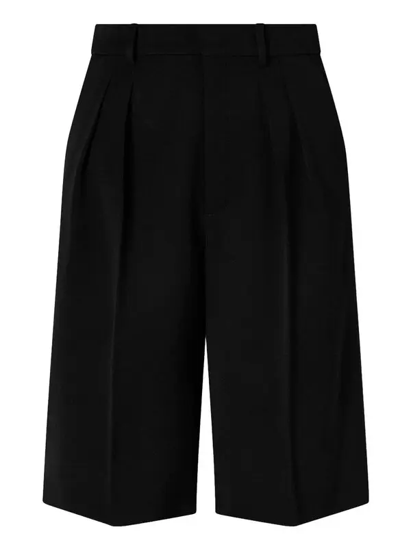 Saint Laurent Wool Straight-leg Capri Pants - Black