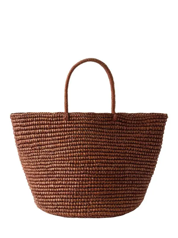 SENSI STUDIO Large Straw Tote - Brown