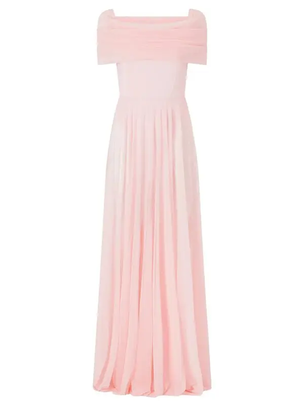 Norma Kamali Flared Sheer Gown - Pink
