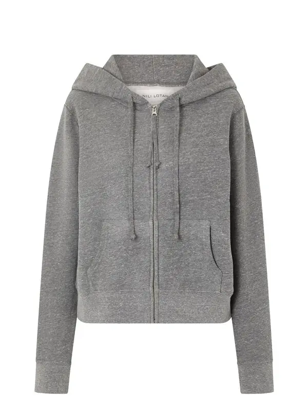 NILI LOTAN Callie Hooded Zip-up Sweater - Gray