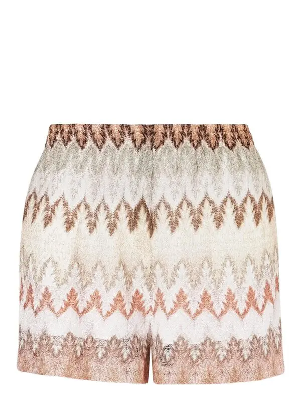 Missoni Striped Metallic Crochet-knit Shorts - Multi