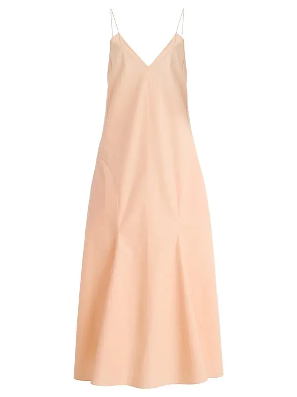 Khaite Iben Cotton-poplin Maxi Dress - Pink