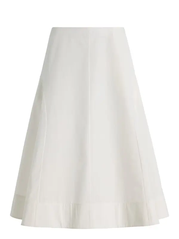 Khaite Artin Organic Cotton Midi Skirt - White