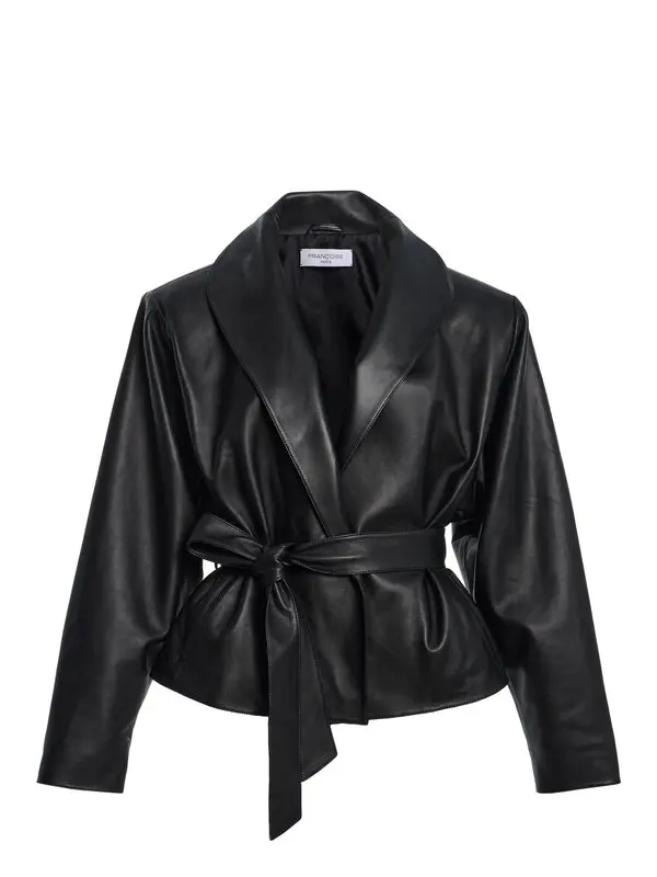 Françoise Leather Madeleine Jacket - Black