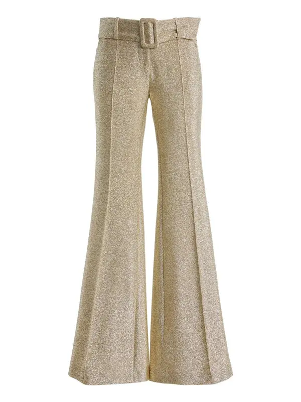 Françoise Metallic Straight-leg Trousers - Gold
