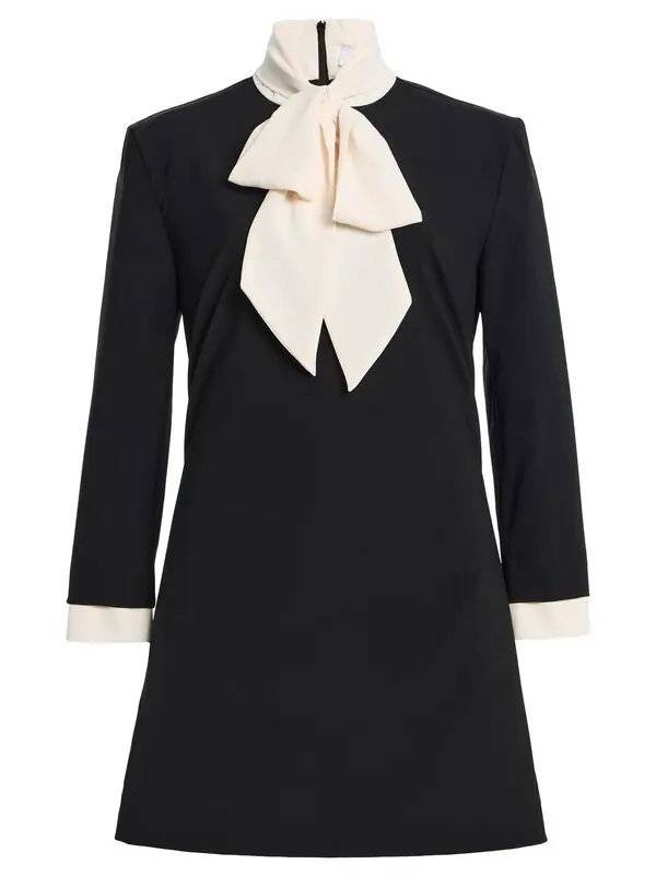 Françoise Wool Mini Dress - Black