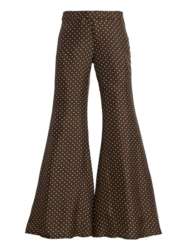 Françoise Zaoua Silk Flared Pants - Brown