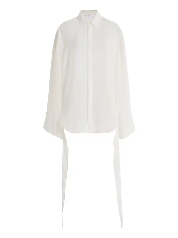 THE FRANKIE SHOP Verlin Chiffon Tie-cuff Shirt - White