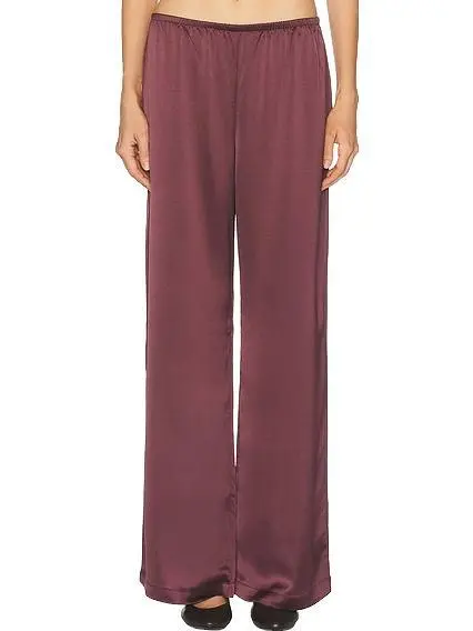 LESET Barb Wide Leg Pant - Malbec