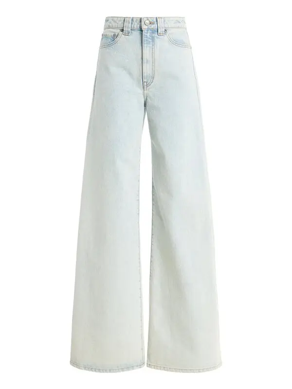 Khaite Dane High-rise Wide-leg Jeans - Light Wash