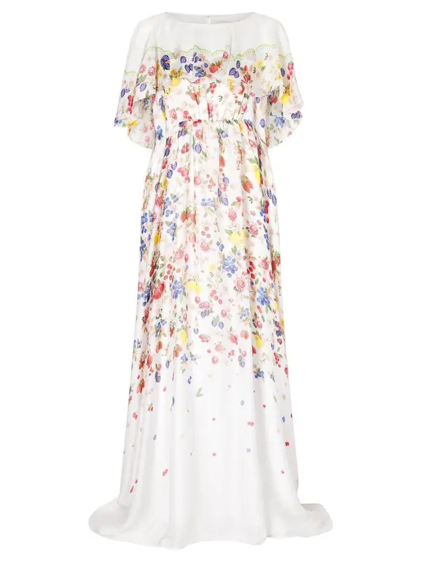 MARY KATRANTZOU Floral-print Chiffon Maxi Dress - Multi