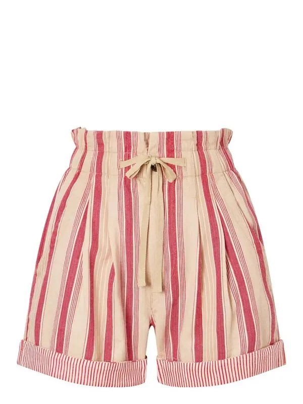 MARANT ETOILE Nirma Pleated Cotton-twill Shorts - Pink
