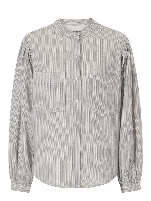 MARANT ETOILE Selvia Striped Cotton Shirt - Blue
