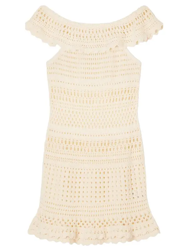 MARANT ETOILE Zoa Crocheted Cotton-blend Mini Dress - Ecru