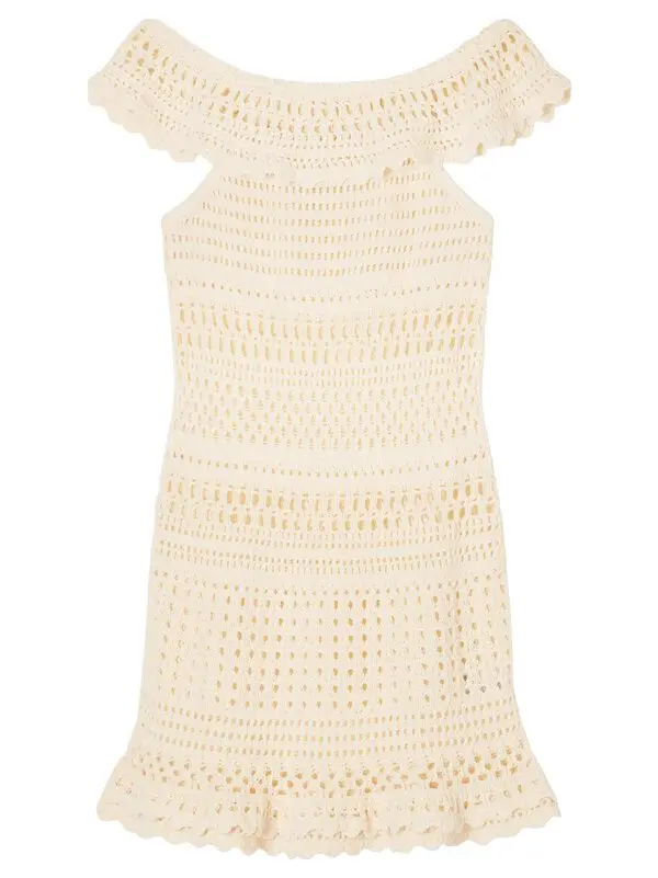MARANT ETOILE Zoa Crocheted Cotton-blend Mini Dress - Neutrals