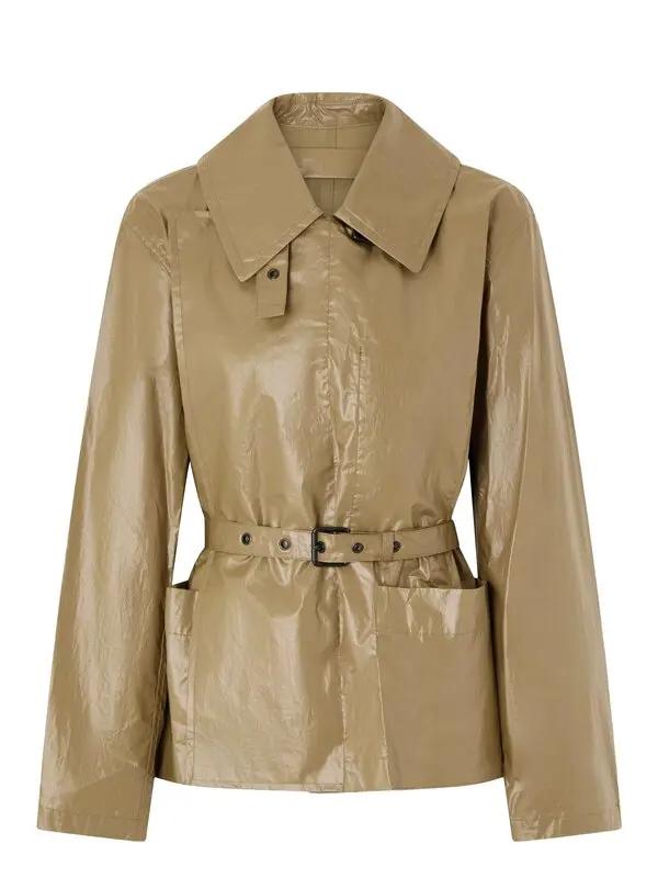 LEMAIRE Double-breasted Belted Coated Cotton-canvas Jacket - Tan