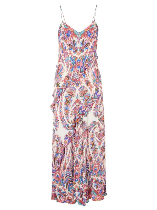 Etro Paisley-print Ruffled Maxi Dress - Multi
