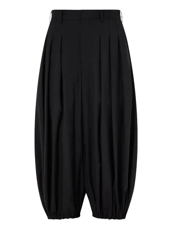 Comme Des Garçons Wool Wide-leg Tapered Trousers - Black