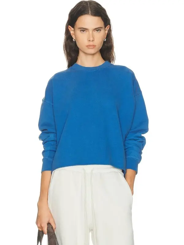 LESET Jamie Patch Crewneck Sweater - Bleuet