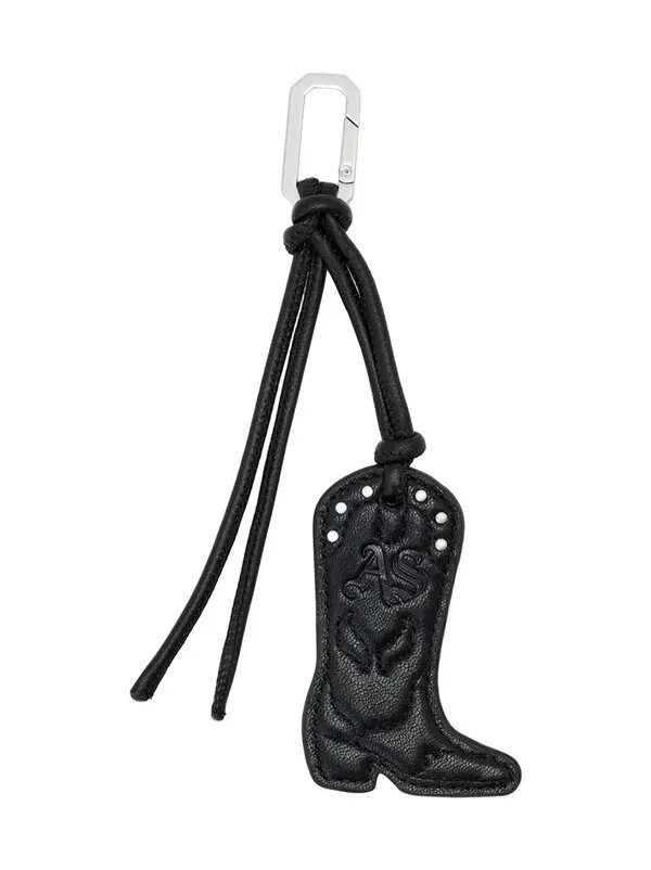 ALLSAINTS Leather Cowboy Boot Bag Charm - Black