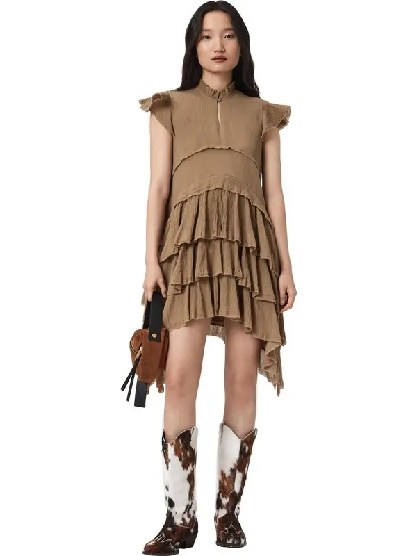 ALLSAINTS Cavalry Mini Dress - Butternut Brown