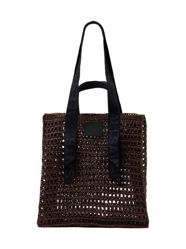 ALLSAINTS Lullah Woven Tote Bag - Cognac Brown