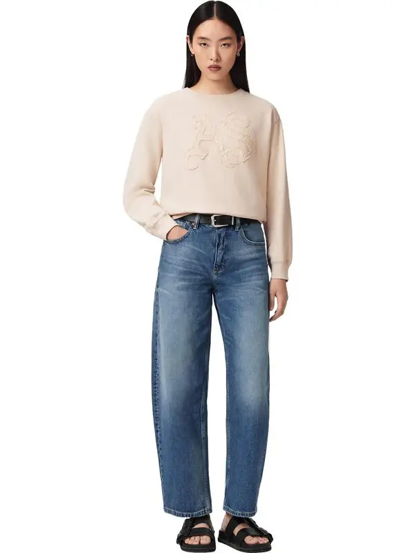 ALLSAINTS Insignia Pippa Crew Neck Sweatshirt - Crystal Pink