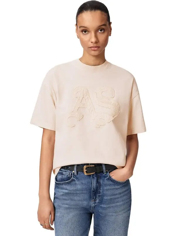 ALLSAINTS Insignia Oversized Etta T-shirt - Crystal Pink