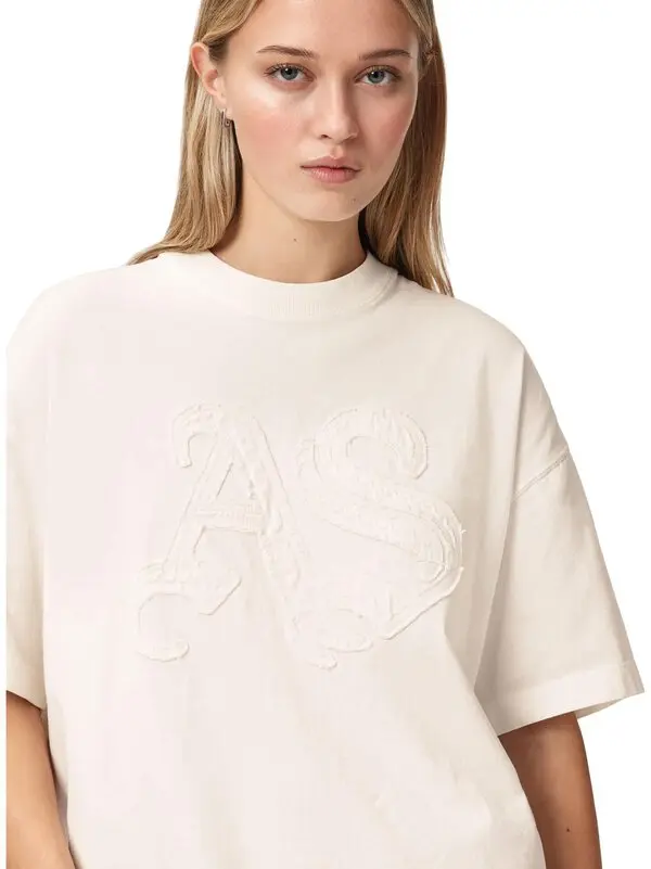 ALLSAINTS Insignia Oversized Etta T-shirt - Mallow White