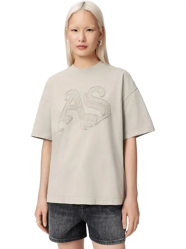 ALLSAINTS Insignia Oversized Etta T-shirt - Sea Green