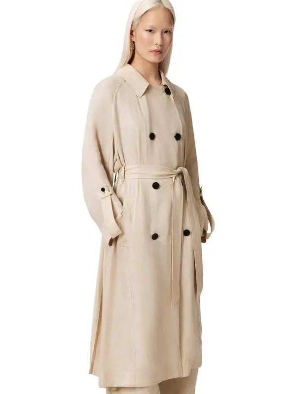 ALLSAINTS Lizie Double Breasted Trench Coat - White