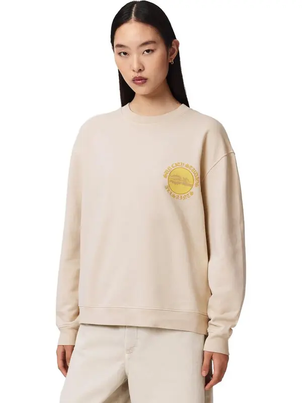 ALLSAINTS Sun City Etta Oversized Sweatshirt - Birch White