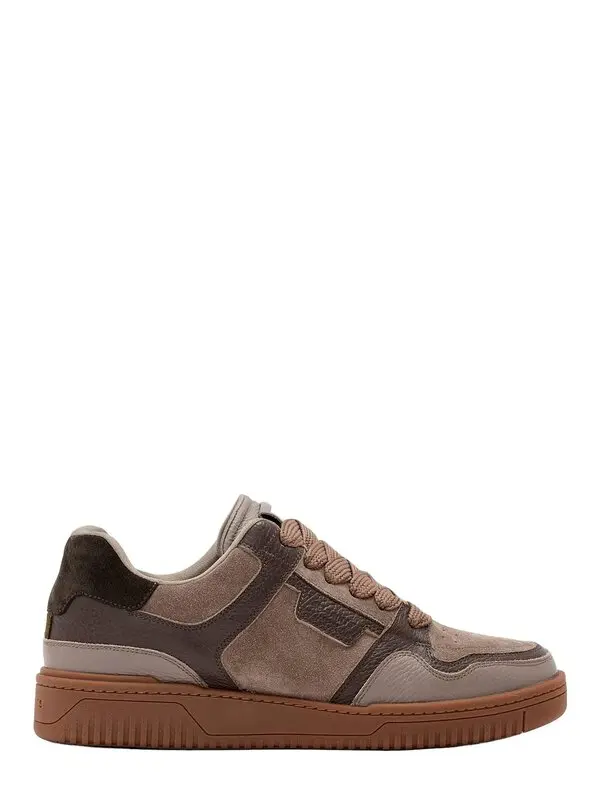 ALLSAINTS Regan Plus Leather Low Top Sneakers - Karoo Brown