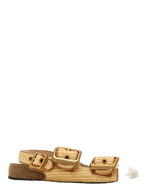 ALLSAINTS Staffa Raffia Buckle Sandals - Brown