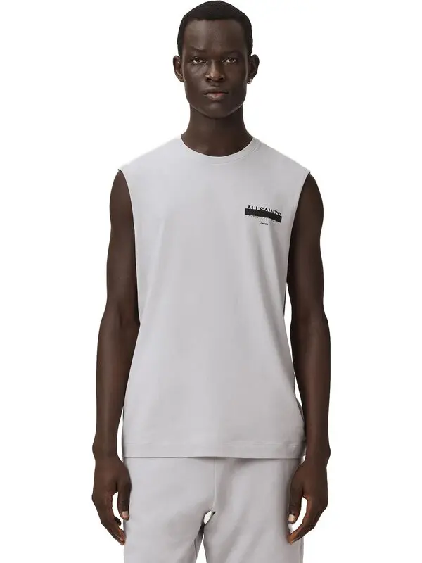 ALLSAINTS Redact Oversized Sleeveless T-shirt - Pebble Grey