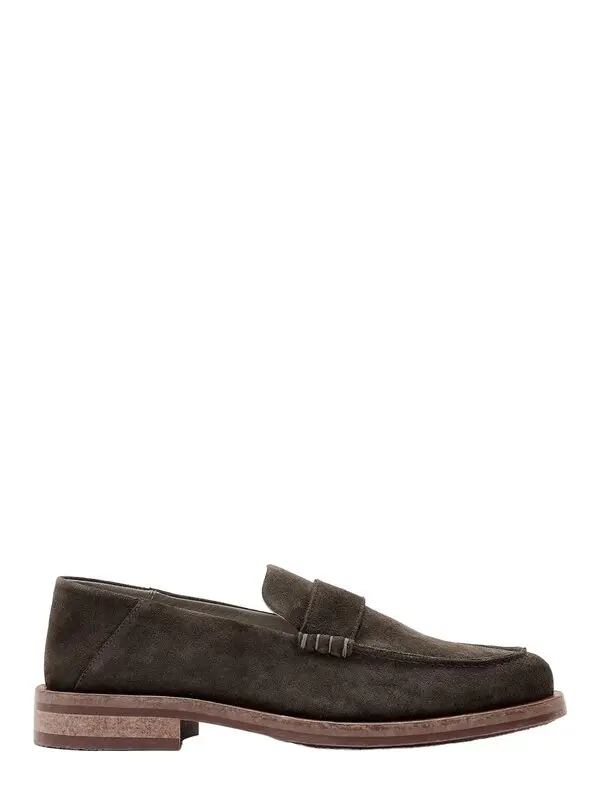ALLSAINTS Bloom Suede Loafers - Dark Brown