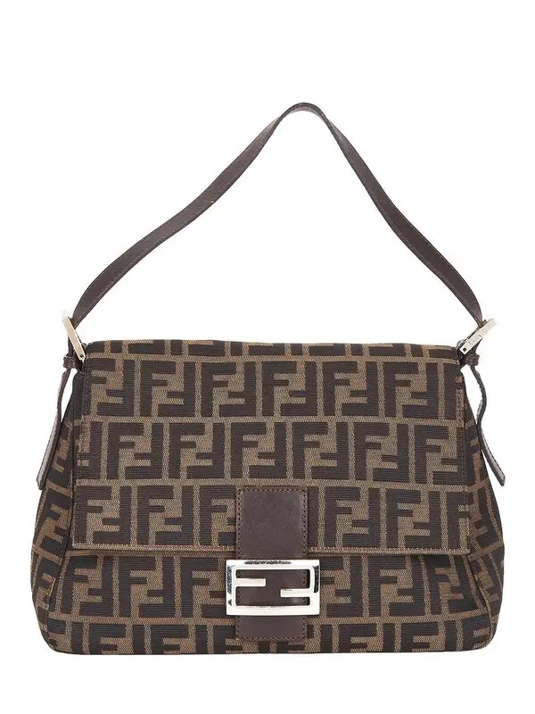 Fendi Zucca Mama Forever Baguette Shoulder Bag - Tobacco Brown