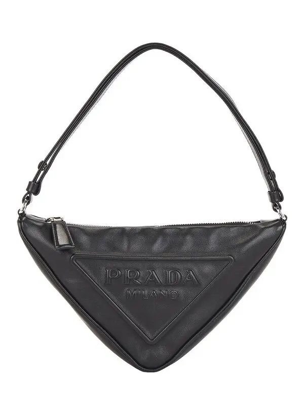 Prada Triangle Shoulder Bag - Black