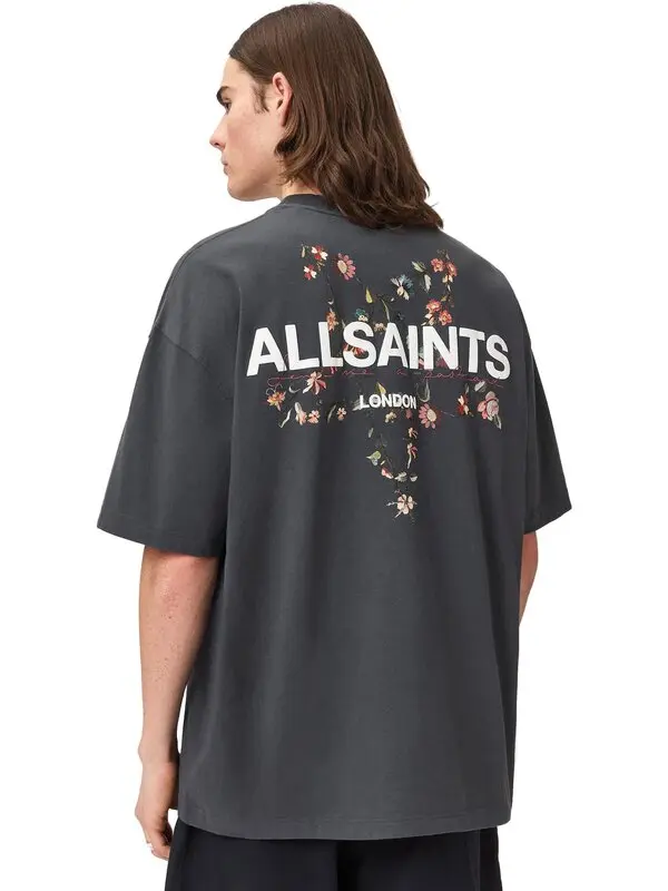 ALLSAINTS Pentacle Oversized Short Sleeve Graphic T-shirt - Black