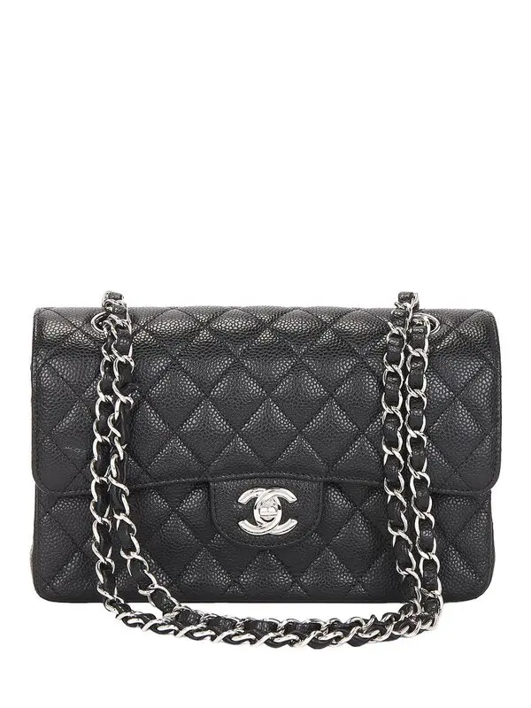 Chanel Caviar Small Classic Double Flap Bag - Black