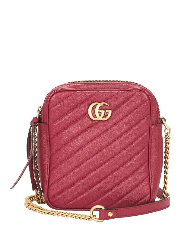Gucci Tall Gg Marmont Crossbody Bag - Red