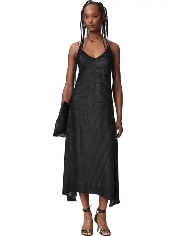 ALLSAINTS Leona V-neck Maxi Slip Dress - Black