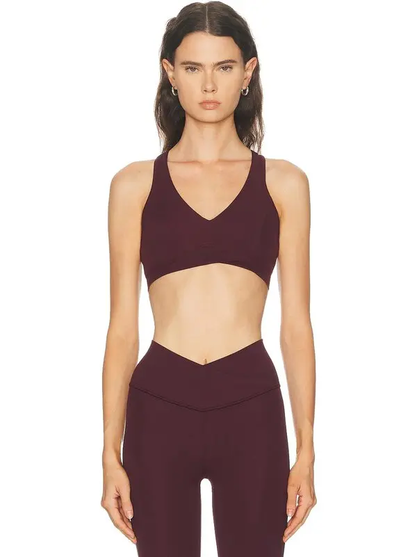 Splits59 Mia Rigor Sports Bra In Wine - Dark Cherry & Indigo