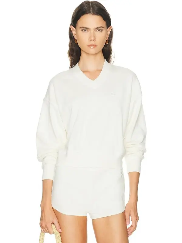 Eterne Cropped V-neck Sweatshirt - Bone
